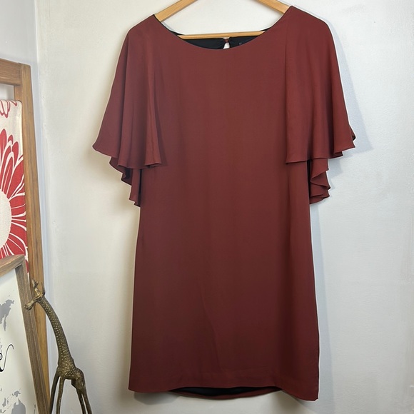 Zara | Dresses | Zara Woman Studio Winged Dress Wine Red Color Size ...